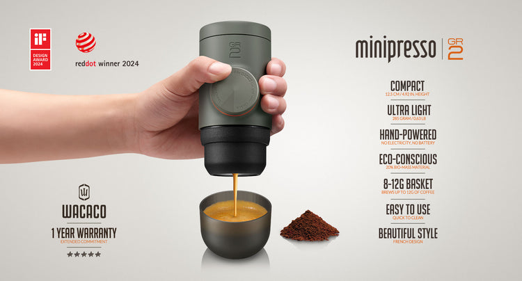 Wacaco | Minipresso GR2 | Smallest Portable Espresso Maker